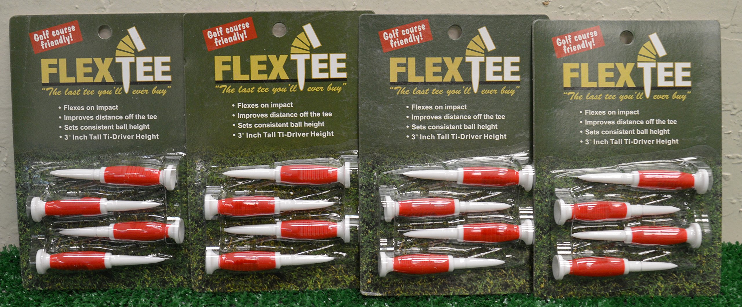 4 Packs Flex Tees 3" Golf Tees - 4 Count - Red - FT726331