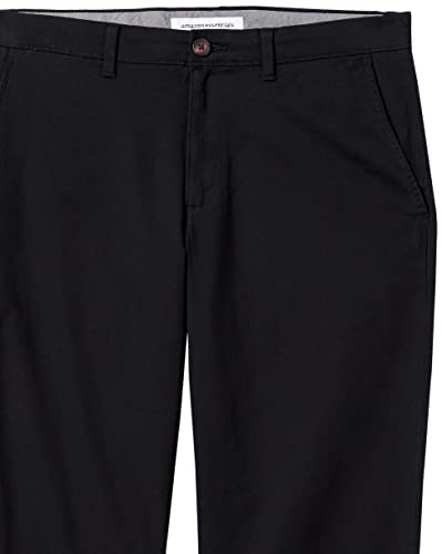 Amazon Essentials Men's Straight-Fit Casual Stretch Khaki Pant, Black, 34W x 32L