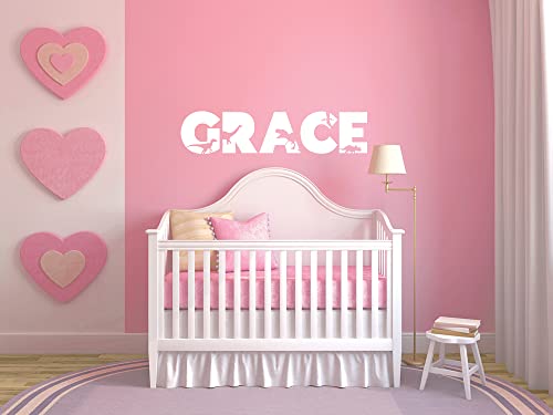 Dinosaur Custom Name Vinyl Wall Decal Sticker Art for Boys and Girls, Dino Theme Bedroom and Nursery Room Decor for Kids
