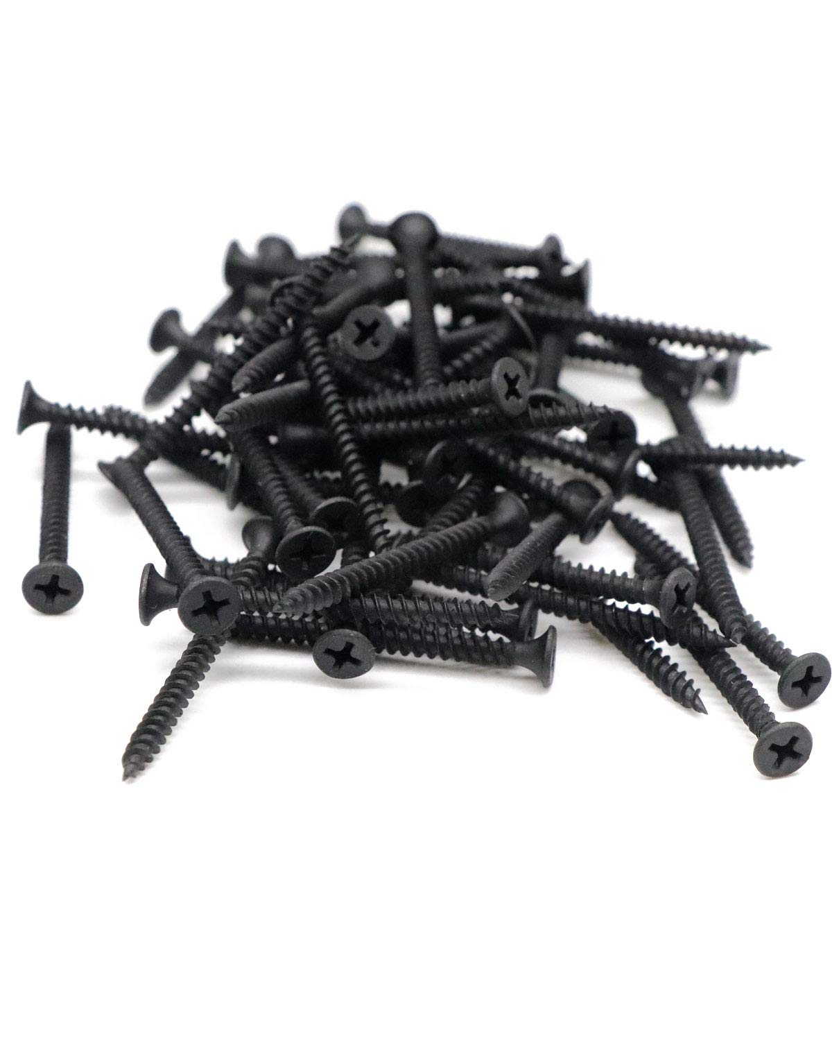 IMScrews 100pcs #6x2 Flat Head Phillips Drywall Screws Fine Thread Sharp Point Wood Screw, Carbon Steel 1022A, Black Phosphate