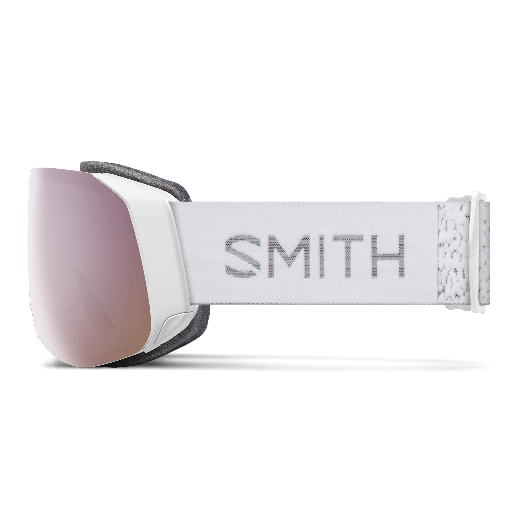 SMITH 4D MAG S Goggles with ChromaPop Lens – Performance Snowsports Goggles with Easy Lens Change Technology for Skiing & Snowboarding – White Chunky Knit + Everyday Rose Gold Mirror Lens