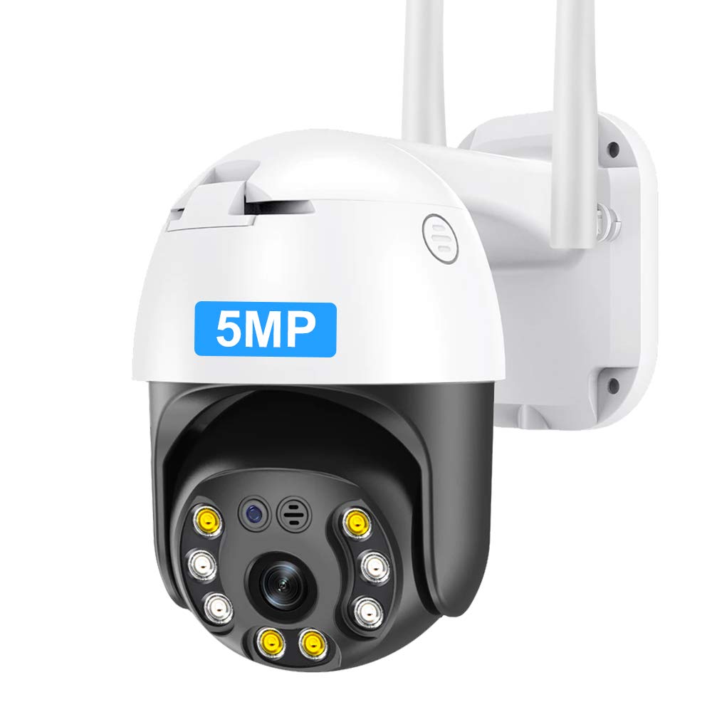INQMEGAPRO 5MP PTZ WiFi Security Camera Outdoor, 1920P HD Wireless Surveillance Camera, Waterproof IP Camera, 2-Way Audio, Enhanced Night Vision, Motion Detection, ONVIF, SD Card Slot,393-5MP