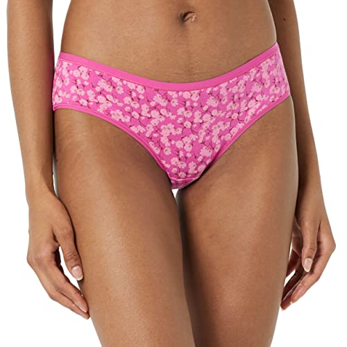 Amazon Essentials Women's Cotton Hipster Underwear (Available in Plus Size), Pack of 6, Floral Dots, Medium