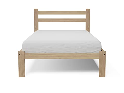 Amazonas Twin-XL Bed Solid Pine Wooden Single Bed Unfinished with Hardwood Slats Support Suitable for Boys Girls Kids Bedroom Wooden Bed Frame Single Bed Ready to Finish