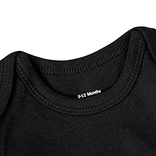 hibshaby Baby Bodysuit Long Sleeve -Toddler Bodysuits for Infant Unisex Boys Girls Black 9-12 Months