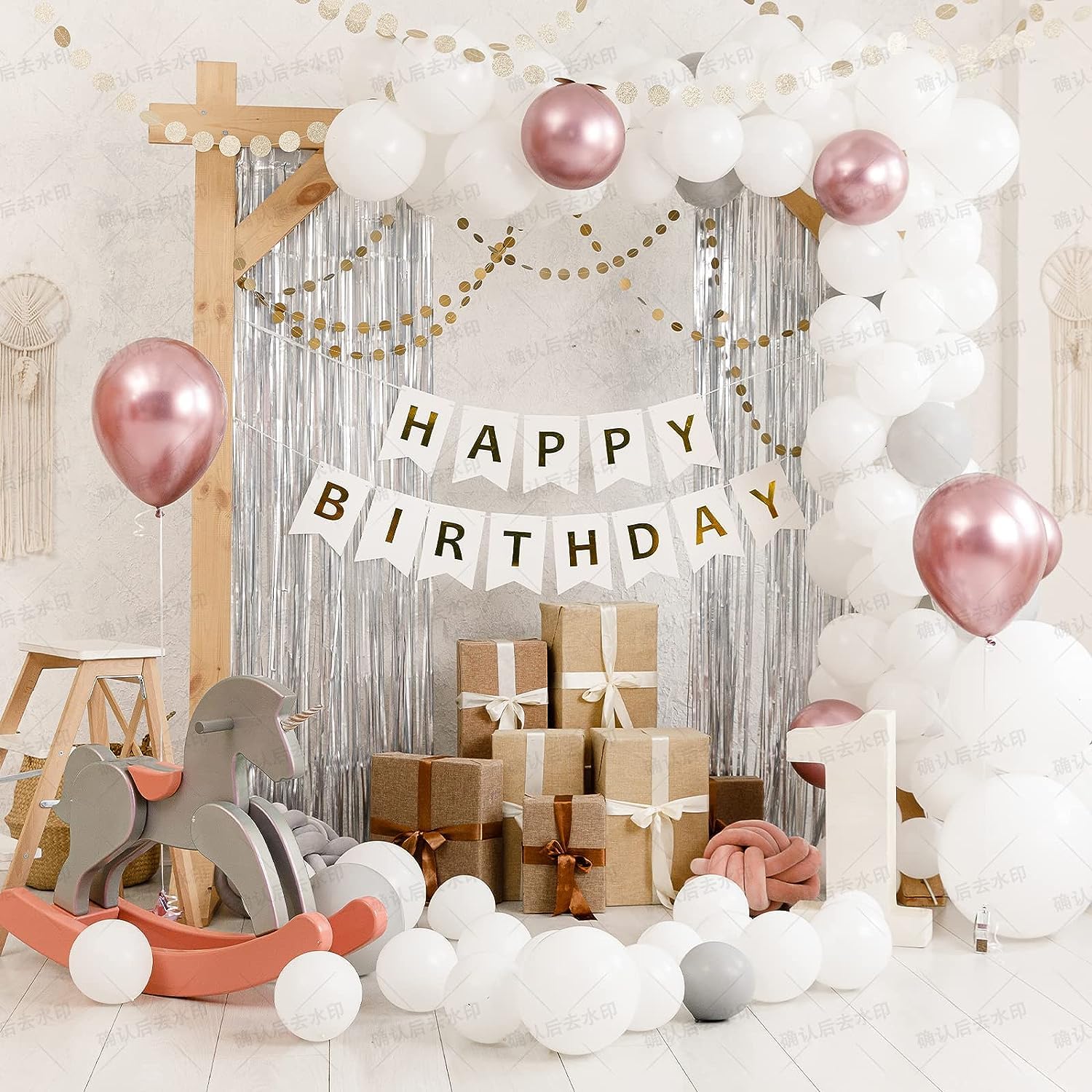 3pcs Silver Metallic Streamers Birthday Banner Party Decorations Set,Foil Fringe Backdrop Curtains for Photo Booth,for Halloween Christmas Party Supplies Tinsel Streamers Background