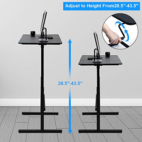 Standing Desk Height Adjustable Stand Up Desk Converter for Laptop Dual Monitors 47 Inches Large Desktop Sit to Stand Desk with Sturdy Frame, Ergonomic Home Office Computer Workstation, Black