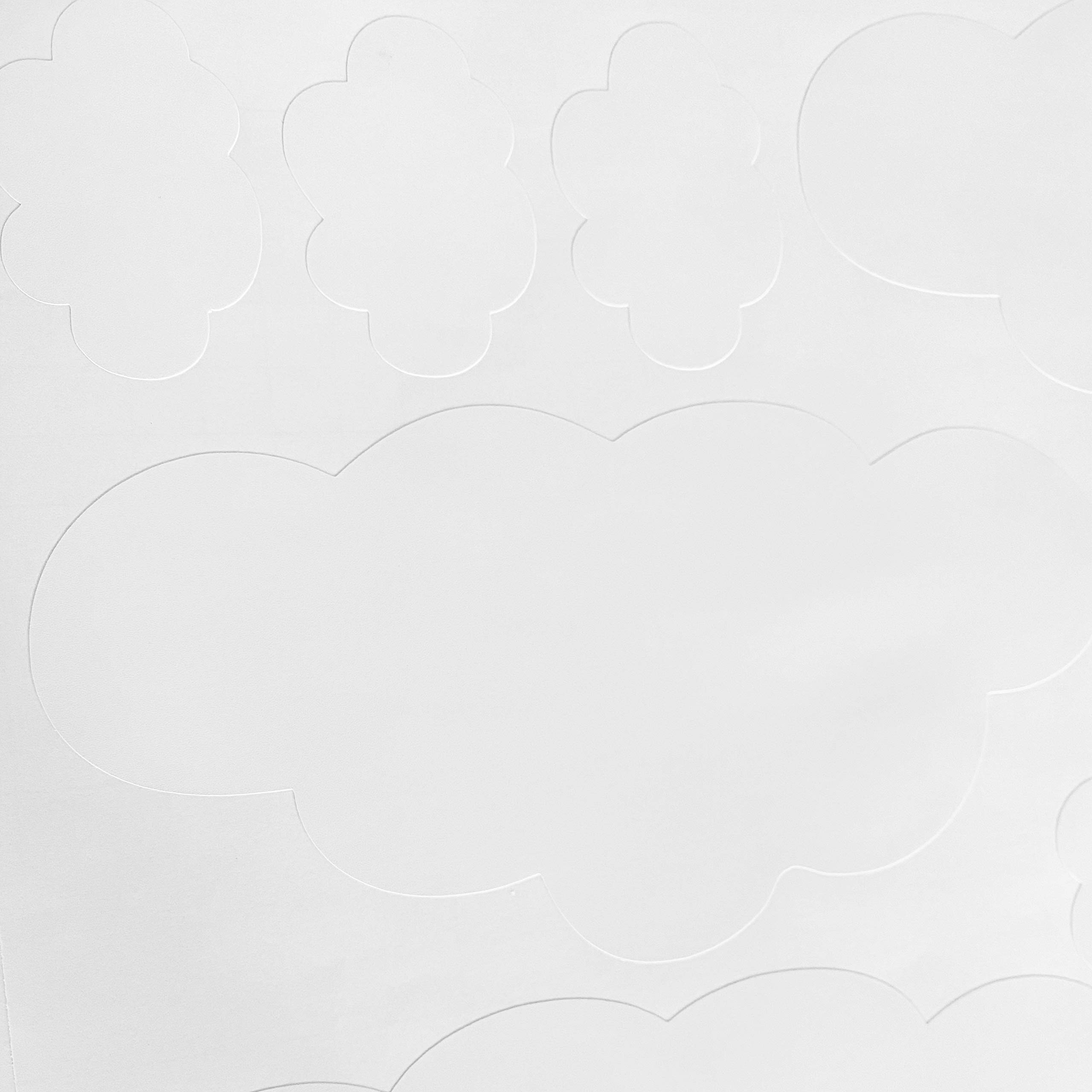 The Boho Design Clouds Wall Decals Peel and Stick for Kids, Baby Bedroom Nursery and Living Room. Adhesive Vinyl Wall Stickers Decor (White)
