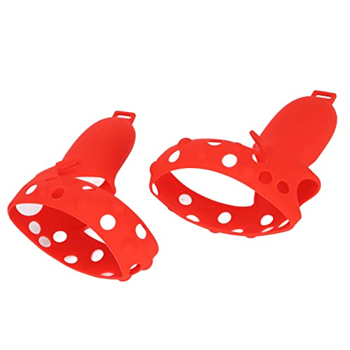 VR Joystick, Controller Grip Cover Antislip Silicone Adjustable Comfortable Washable Sweatproof for Quest 2(red)