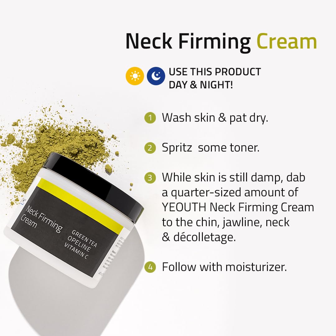 YEOUTH Neck Cream with Vitamin C, Moisturizing Neck Firming Cream for Women and Men, Targeting Decolletage and Double Chin, Cleavage and Chest 4oz