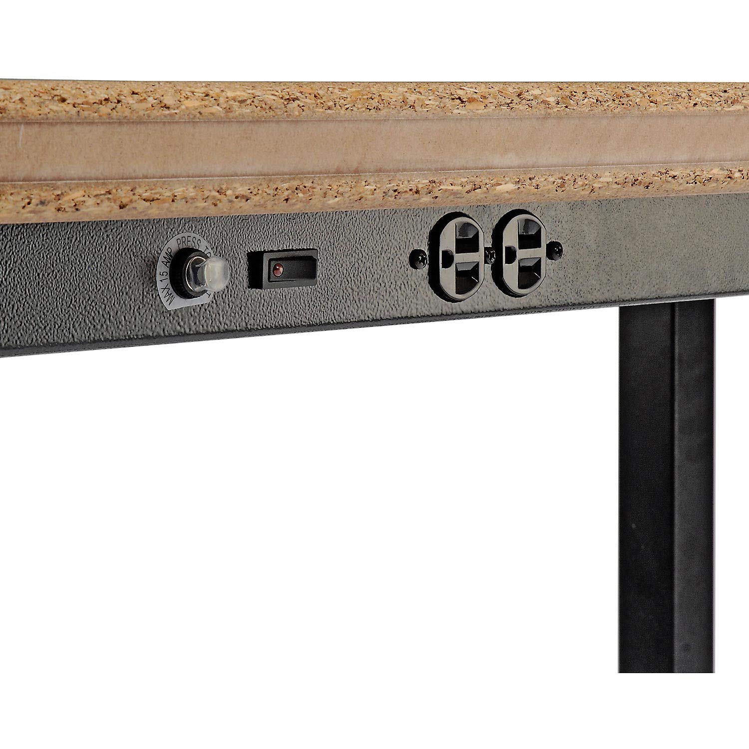 Global Industrial Standing Height Table with Power, MDF Top, 72" L x 36" W x 42" H