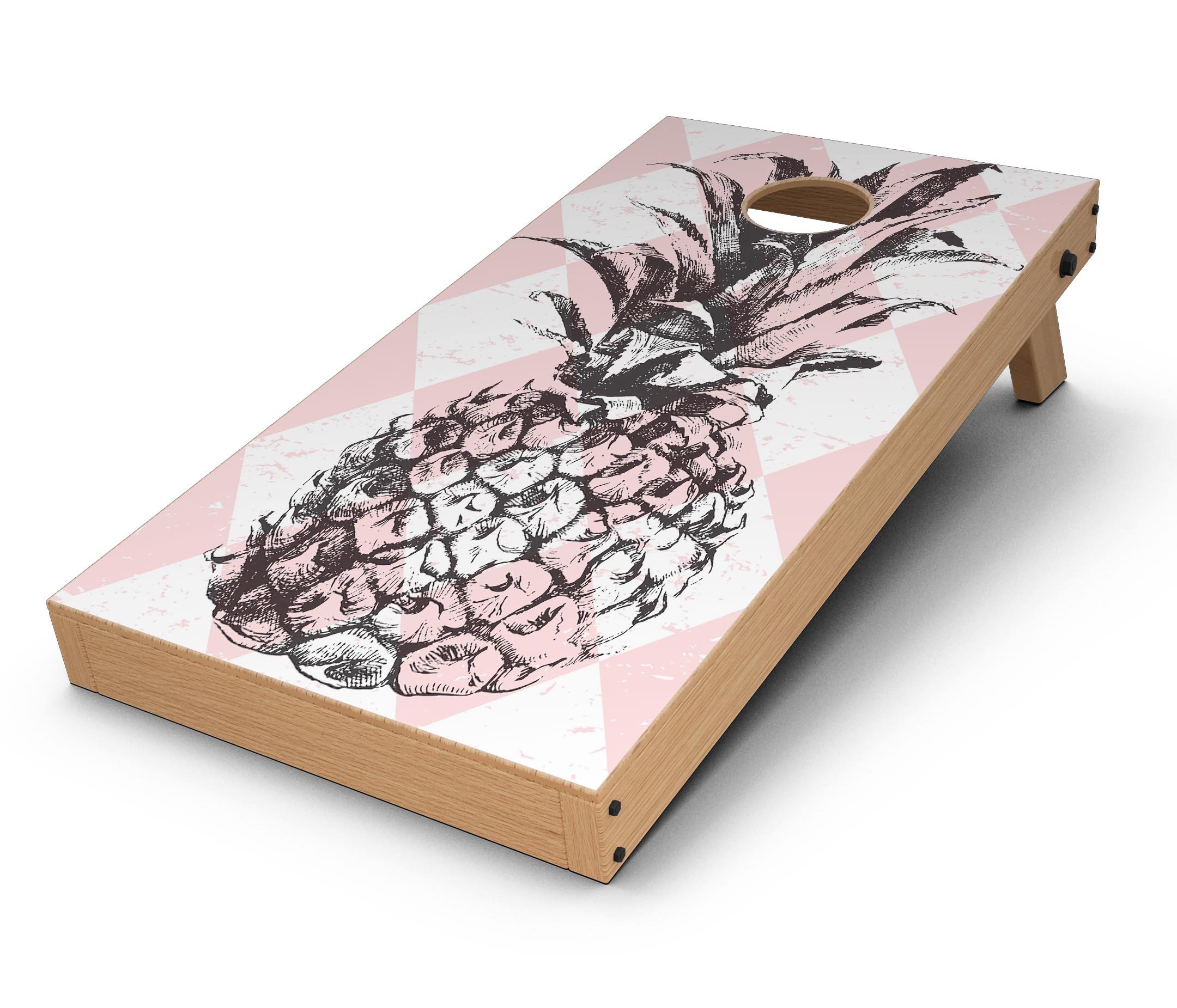 Design Skinz Summer Tropical Skin Set for Cornhole (Skin Only) - Tropical Summer Pink Pineapple v1