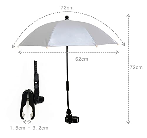 Umenice Baby Stroller Sun Protection Parasol UPF 50+ UV Protect Pushchair Sun Parasol Pink