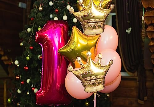 8Pcs Gold Crown Foil Balloons Party Decorations.Wedding Bridal Shower Marriage Engagement Party Supplies