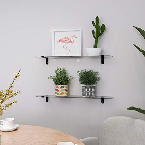 whitebeach Glass Shelf Bathroom,Set of 3 Glass Shelves Floating Wall Shelf Display Ledges β Storage for Bedroom, Living and Hallway (Hardware Included)