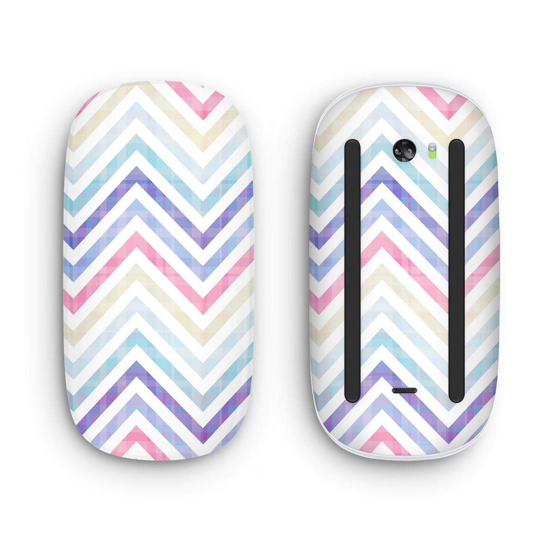 Design Skinz Subtle Vintage Multi-Colored Chevron Pattern Vinyl Decal Compatible with The Apple Magic Mouse 2 (Wireless, Rechargable) with Multi-Touch Surface