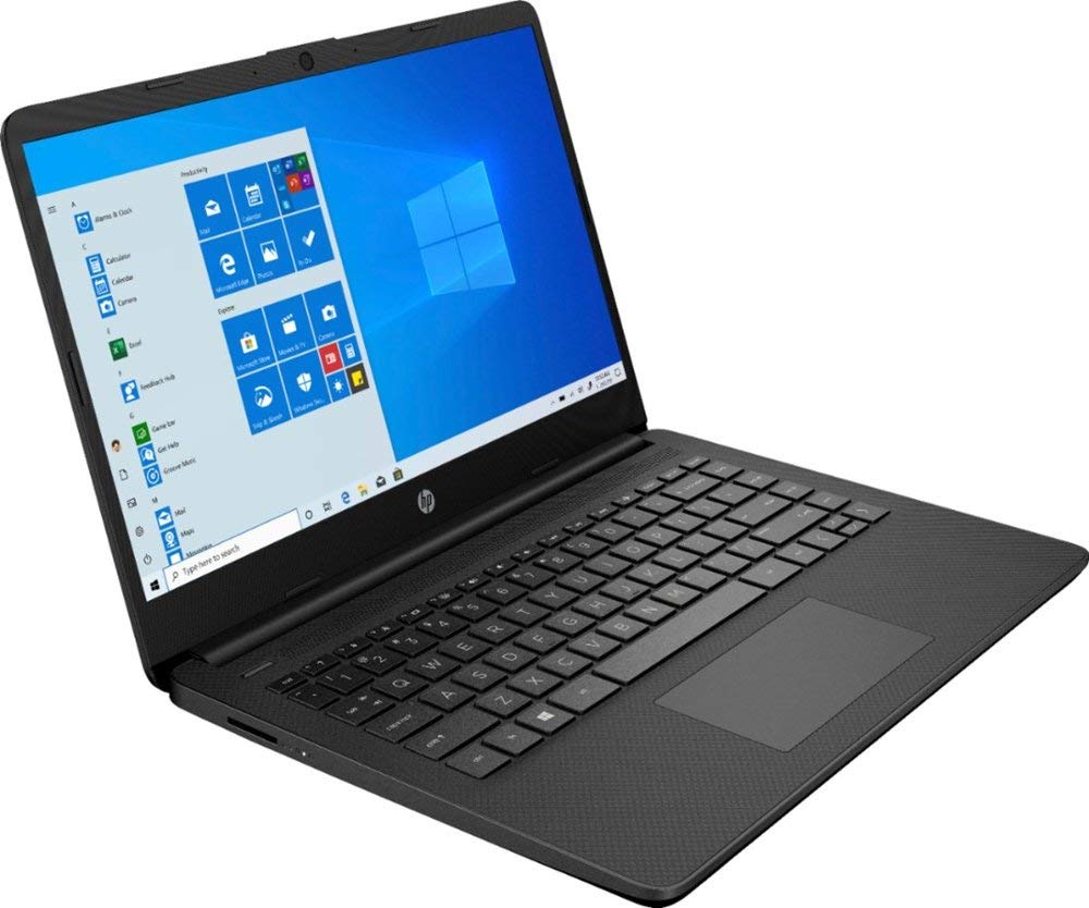 HP Steam 14 Premium Business Laptop Computer 14" Diagonal HD Display Intel Celeron N4020 4GB RAM 64GB eMMC HDMI Office 365 USB-C Webcam Win 10 (Jet Black) + 16GB Micro SD Card