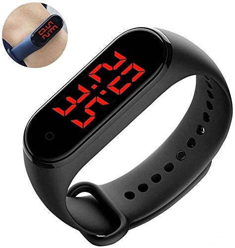 TRACER Bracelet Smart Wristband Watch Body Temperature Measuring Real-time Display Smartwatches,Waterproof - Black