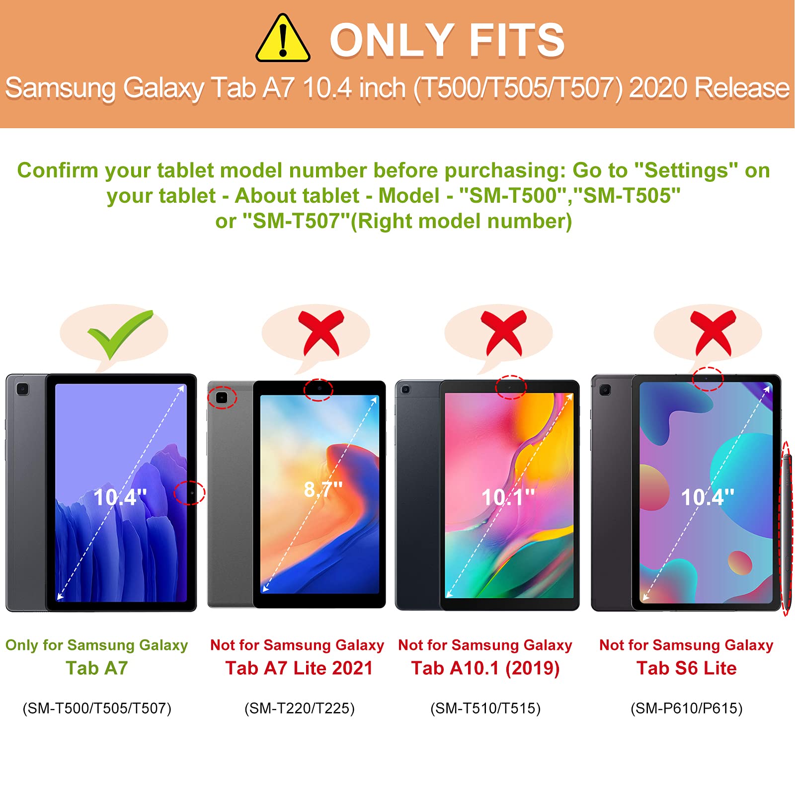 INFILAND Galaxy Tab A7 Backlit Keyboard Case, Multi-Angle 7 Colors Backlight Detachable Wireless Keyboard Case Cover Compatible with Samsung Galaxy Tab A7 10.4 SM-T500/T505/T507 2020 Tablet, Black