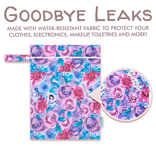 Reusable Swim Diaper & Wet Bag for Babies, Infants & Toddlers 0-2 Years Adjustable Girls Swimming Diaper & Water Resistant Swim Bag β Floral β 1 Pack by Will & Fox