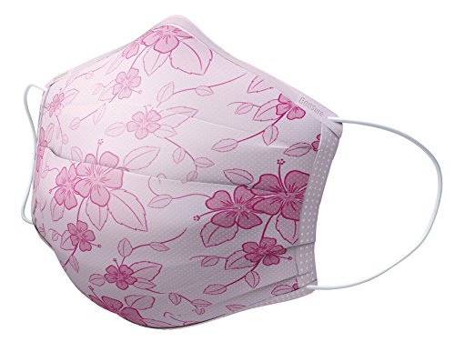 BeeSure BE2300 Floral Face Masks, Hibiscus Pink (Pack of 50)
