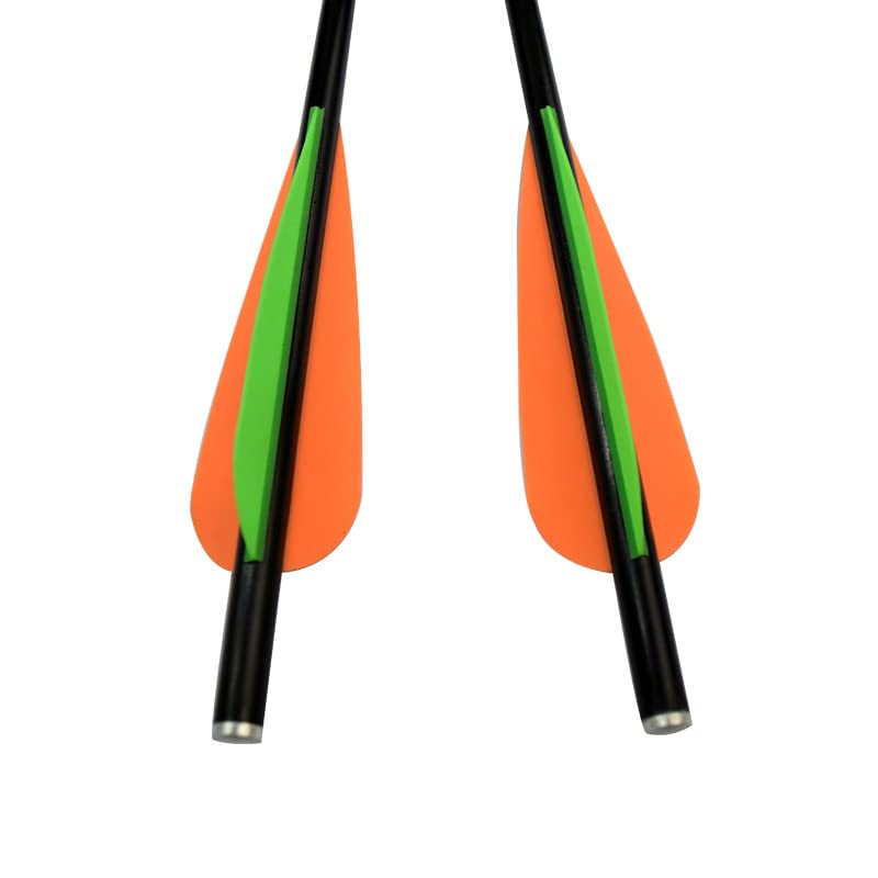 8031 Fiberglass Crossbow Bolts 14Inch Hunting Archery Arrows 12PCS/Pack (One Green Two Orange Vanes)