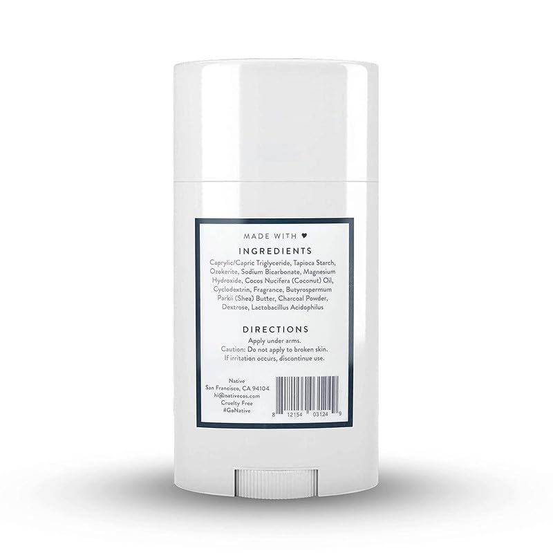 Native Deodorant | Natural Deodorant for Men, Aluminum Free with Baking Soda, Probiotics, Coconut Oil and Shea Butter | Charcoal