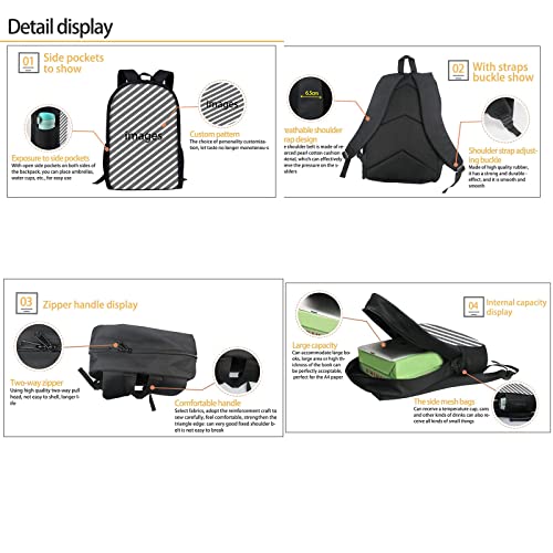 Beginterest 2Pcs Backpacks Set for School Football Print Backpack and Lunch Box for Kids Girls Boys