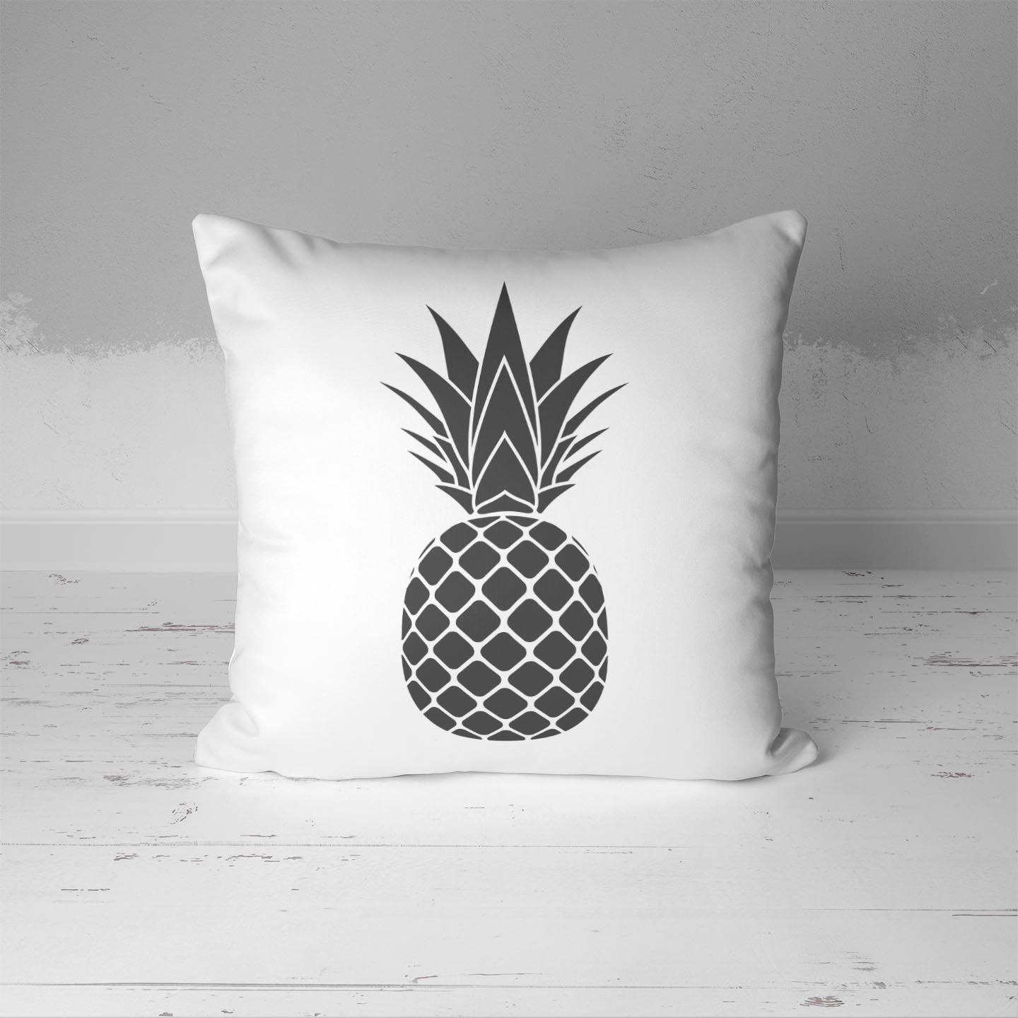 iiRov Summer Design Ink-Fuzed Decorative Throw Pillow - Flat Pineapple