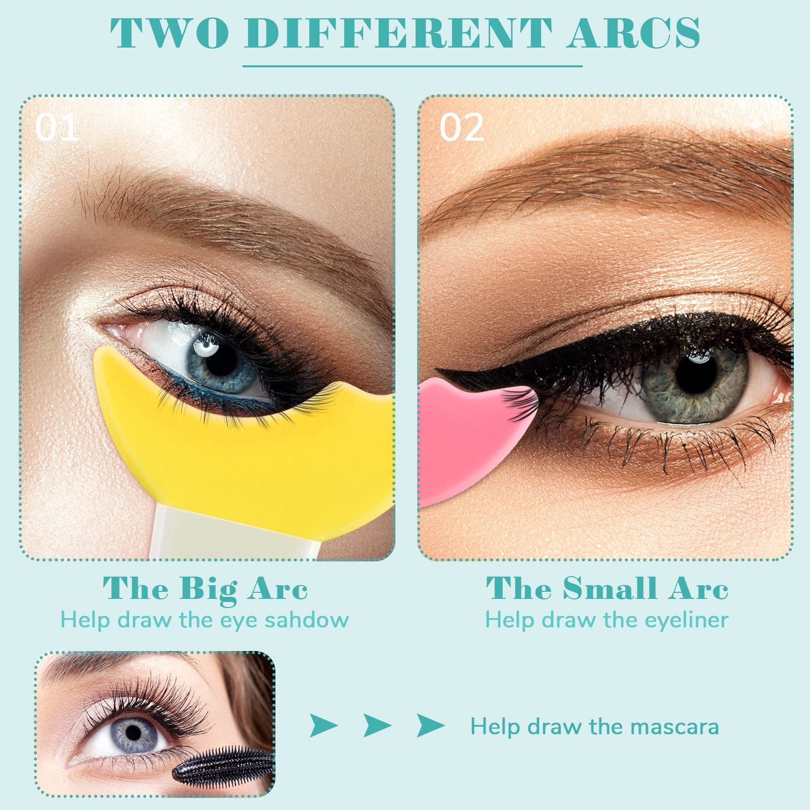 6 Pcs Mascara Eyelash Applicator Guard Tool Mascara Guard Eyelash Tool Applicator Silicone Reusable Eyeshadow Lash Auxiliary Applicator Tool Pads Prevent Makeup Residue, 6 Colors