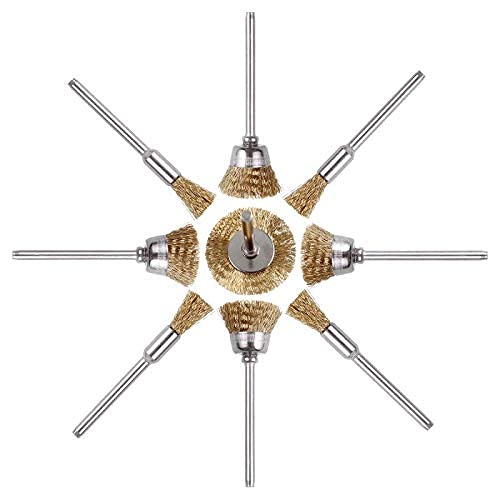 90 Pcs Wire Brushes Set, Rocaris Brass Wire Wheels Pen Brushes Set Kit Accessories for Rotary Tool