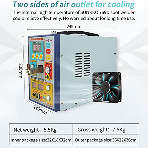 769D Pulse Spot Welder 0.35mm Lithium-ion Battery Welding Machine,Battery Spot Welder and Soldering Station Portable Pulse Welding Machine for Battery Pack 18650 14500 Lithium Batteries