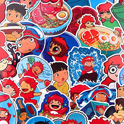 35Pcs Series Ponyo on The Cliff Sticker Home Decor Fridge Styling Travel Suitcase Graffiti Styling Waterproof Stickers