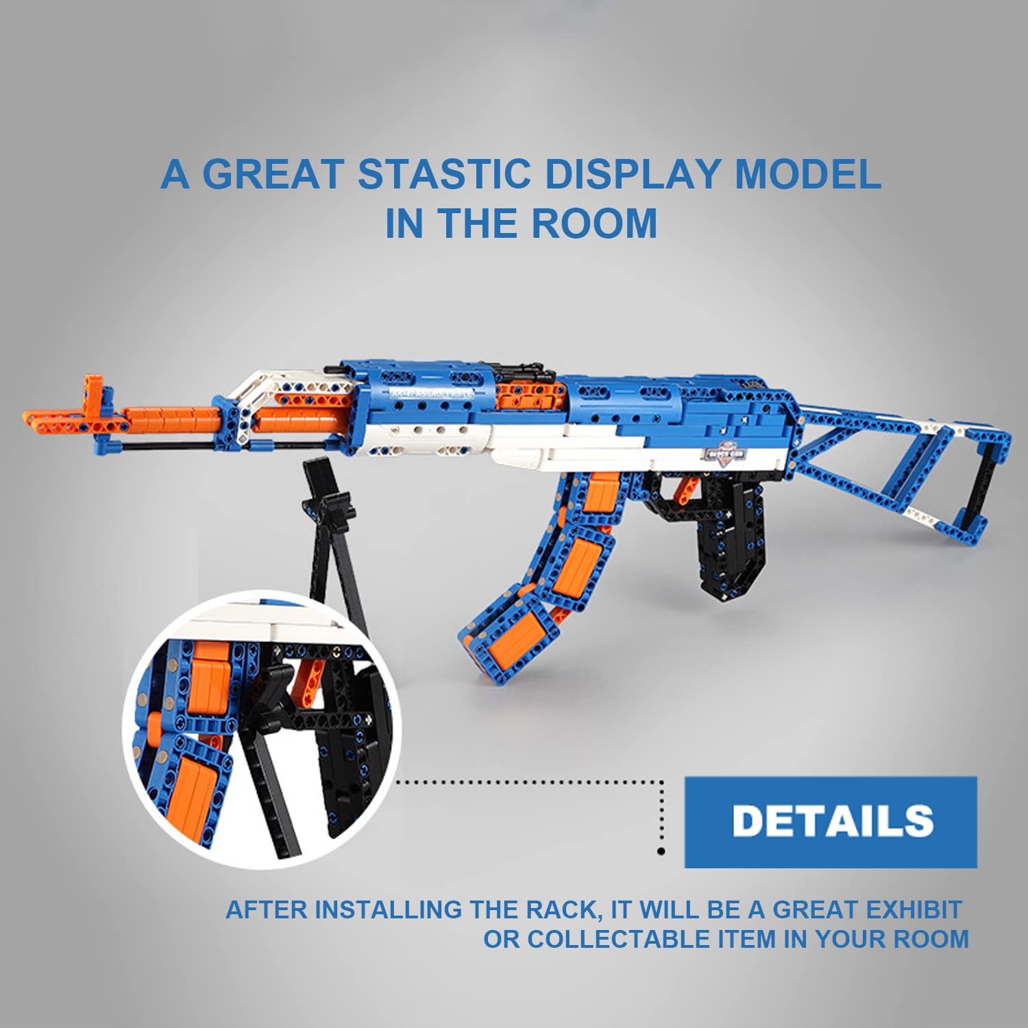 Bestoyz AK-47 Rifle Model Guns Building Blocks Toy Set, DIY Assemble Building Bricks Construction Toys, Educational Technical Engineering Building Kit, Gifts for Kids Teens Boys Aged 8 9 10 11 12+