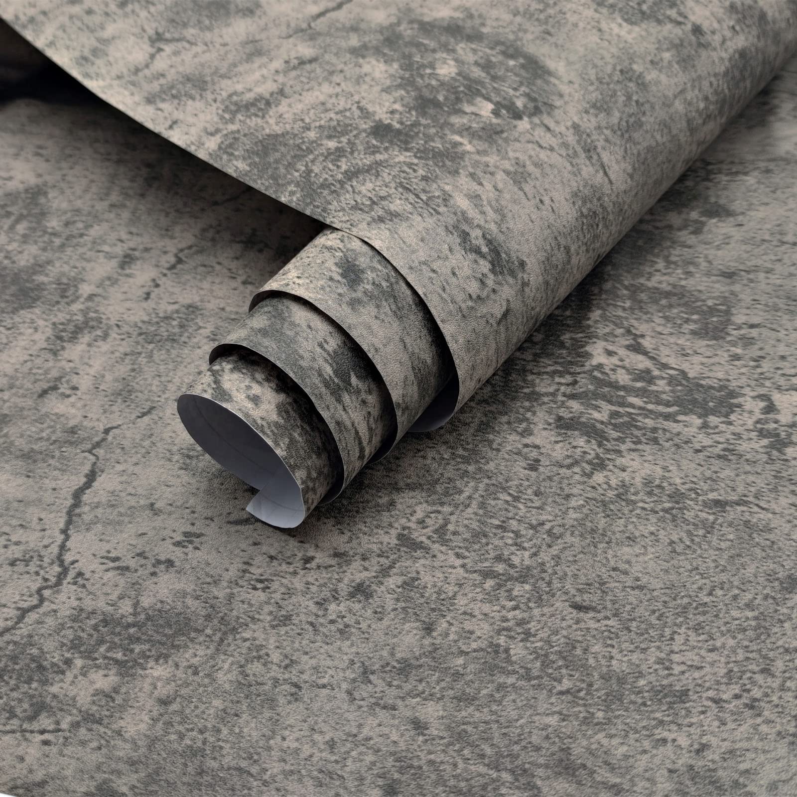 3yecao 31"×354" Extra Thicker Light Brown Grey Concrete Contact Paper Gray Concrete Wallpaper Peel and Stick Wide Viny Wrap 3D Textured Cement Waterproof Wall Sticker for Walls Bedroom Bathroom Gym