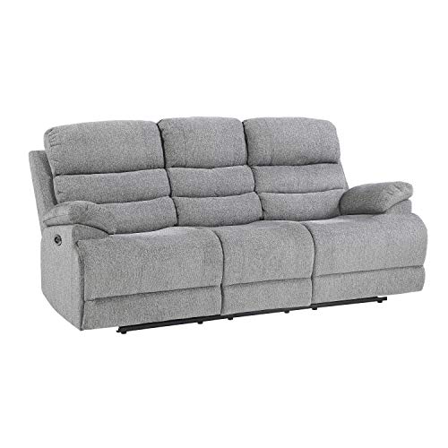 Lexicon Betong Power Double Reclining Sofa, Smoke Grey