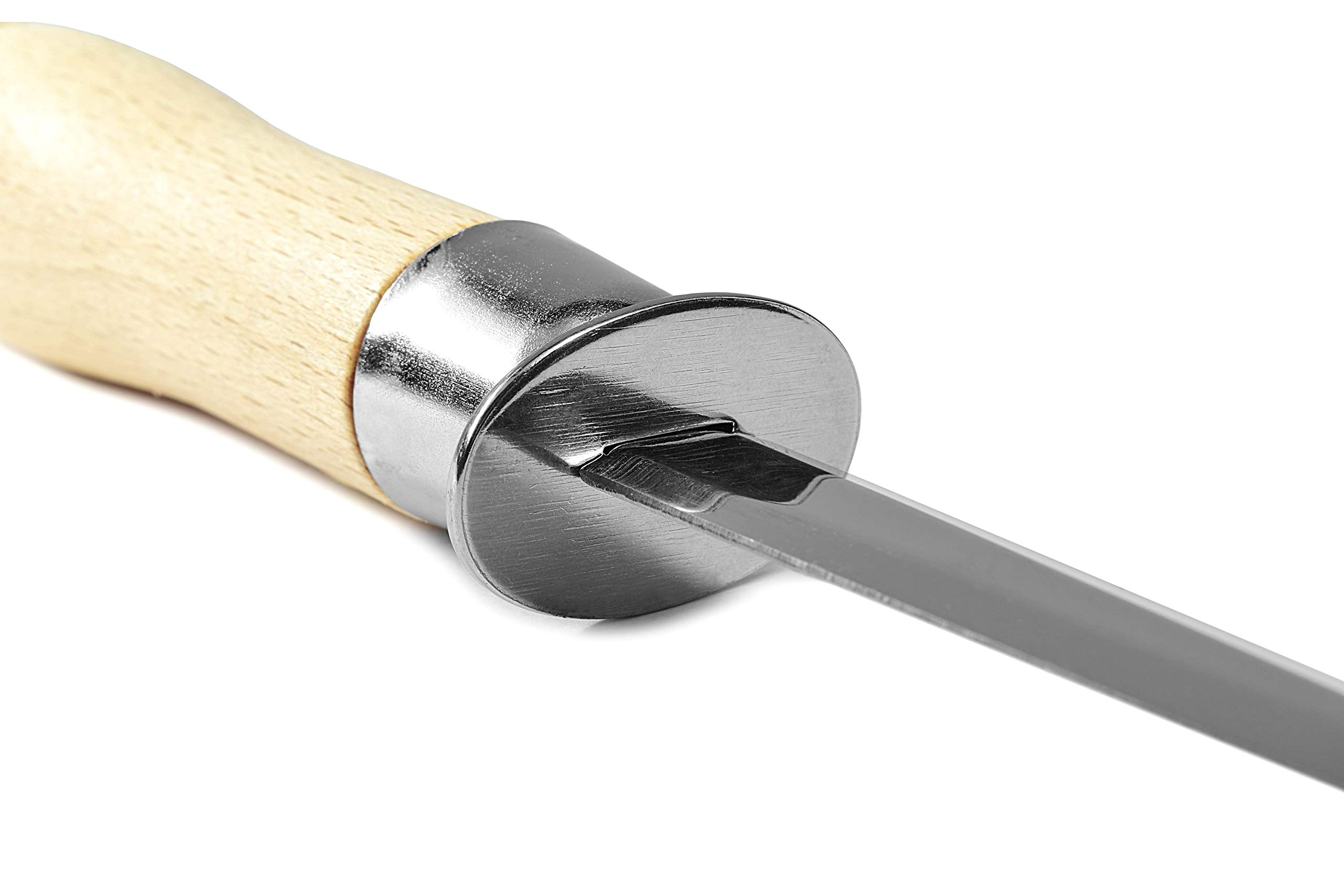 Seki Japan Oyster Knife, Japanese Hand Guard Shellfish Opener, Oyster Shucking 3.7 inch (96 mm) Stainless Blade, Beech Wood Handle