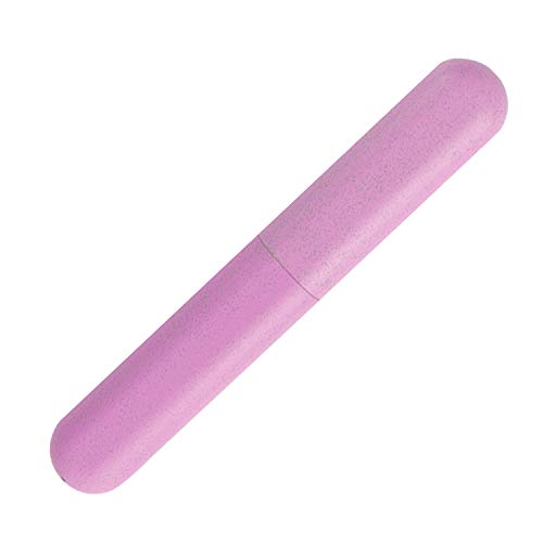 Travel Toothbrush Case Plastic Portable Toothbrush Holder for Travel, Business, Home, Camping, School(2 Pcs, Pink)