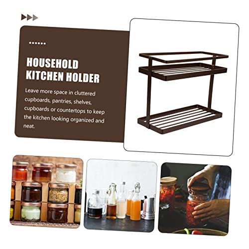 Alipis kitchen spice rack stackable shelves condiment bottle shelf cupboard organizers and storage kitchen cabinet kitchen organizer countertop shelf fruit make up carbon steel