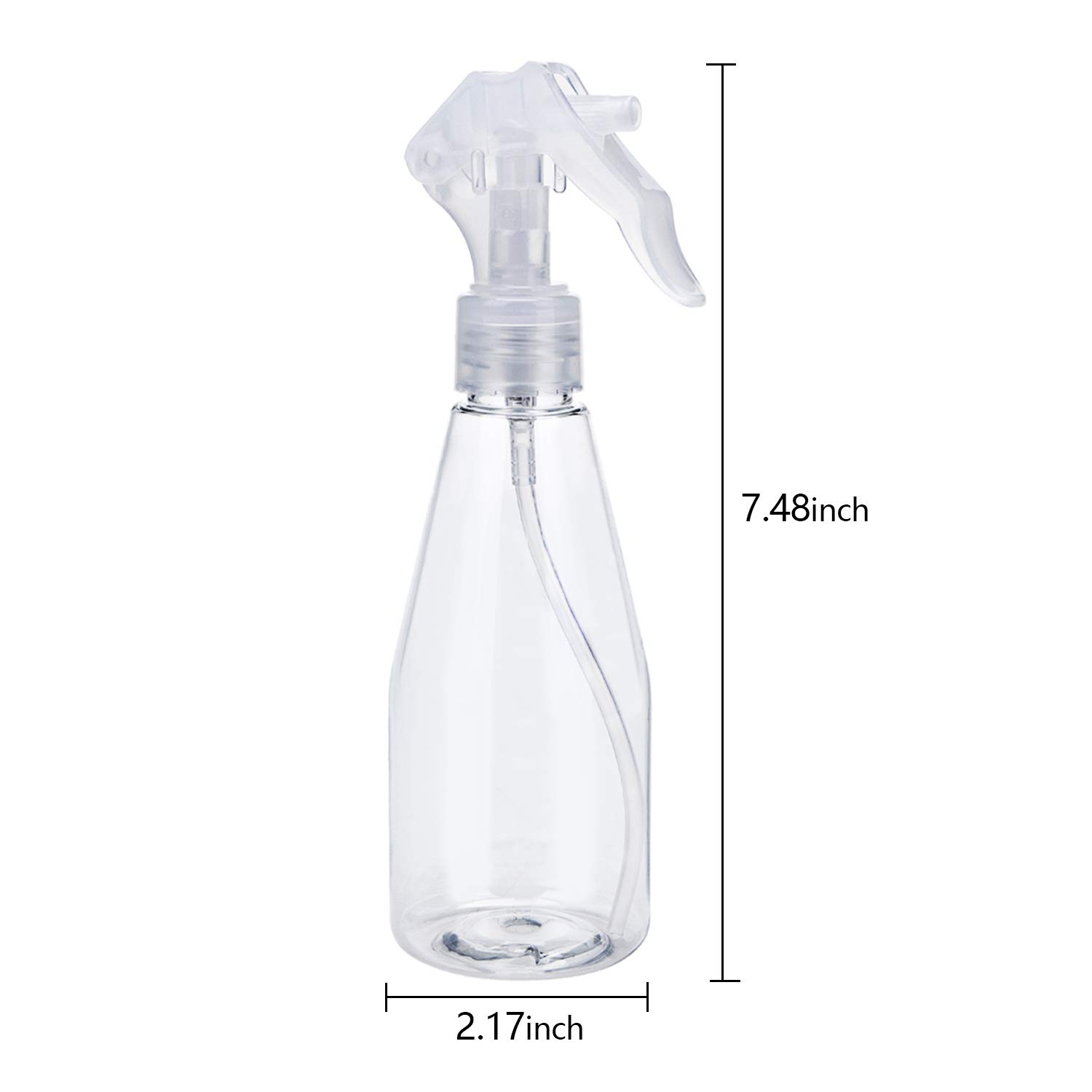Suwimut 9 Pieces Plastic Spray Bottle, Empty Small 7oz/200ml Clear Spray Bottles, Fine Mist Plastic Refillable Trigger Sprayer for Cleaning Solutions, Hair Care, Essential Oils, Watering Plants