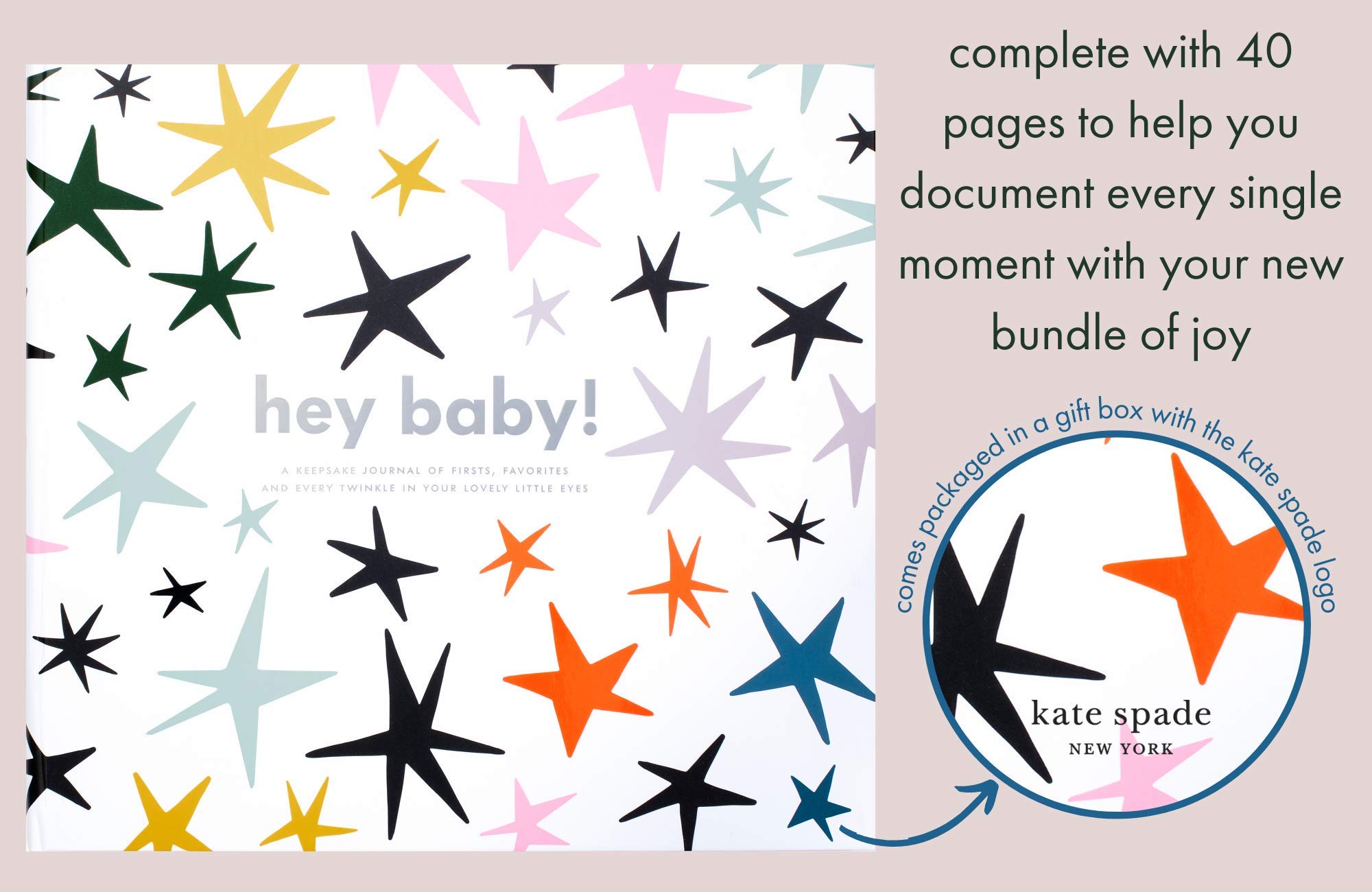Kate Spade New York Baby's First Year Keepsake Book, Gender Neutral Baby Memory Book to Track Monthly Milestones, Dancing Stars