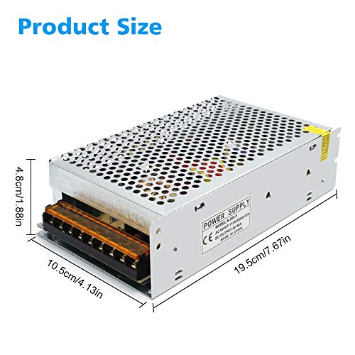 inShareplus 5V 40A 200W, DC Universal Regulated Switching Power Supply, Converter, LED Driver, Transformer, Adapter for LED Strips Pixel Lights, Computer Project