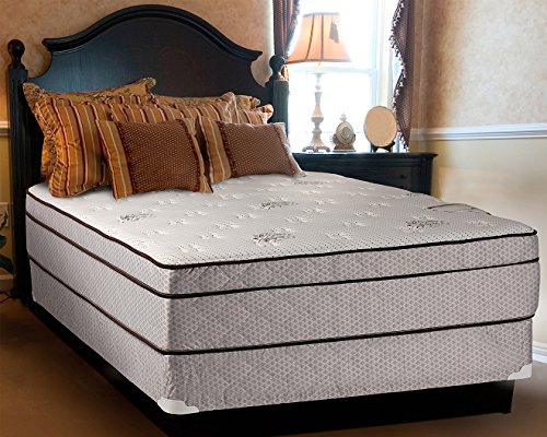 Continental Sleep 13-Inch Soft Encased Hybrid Eurotop Pillowtop Memory Foam Gel Innerspring Mattress, Good for The Back, Full, White/Brown