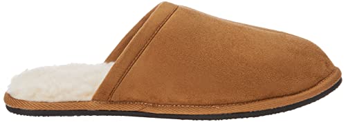 Amazon Essentials Men's Cozy Slipper, Chestnut Brown Microsuede, 10