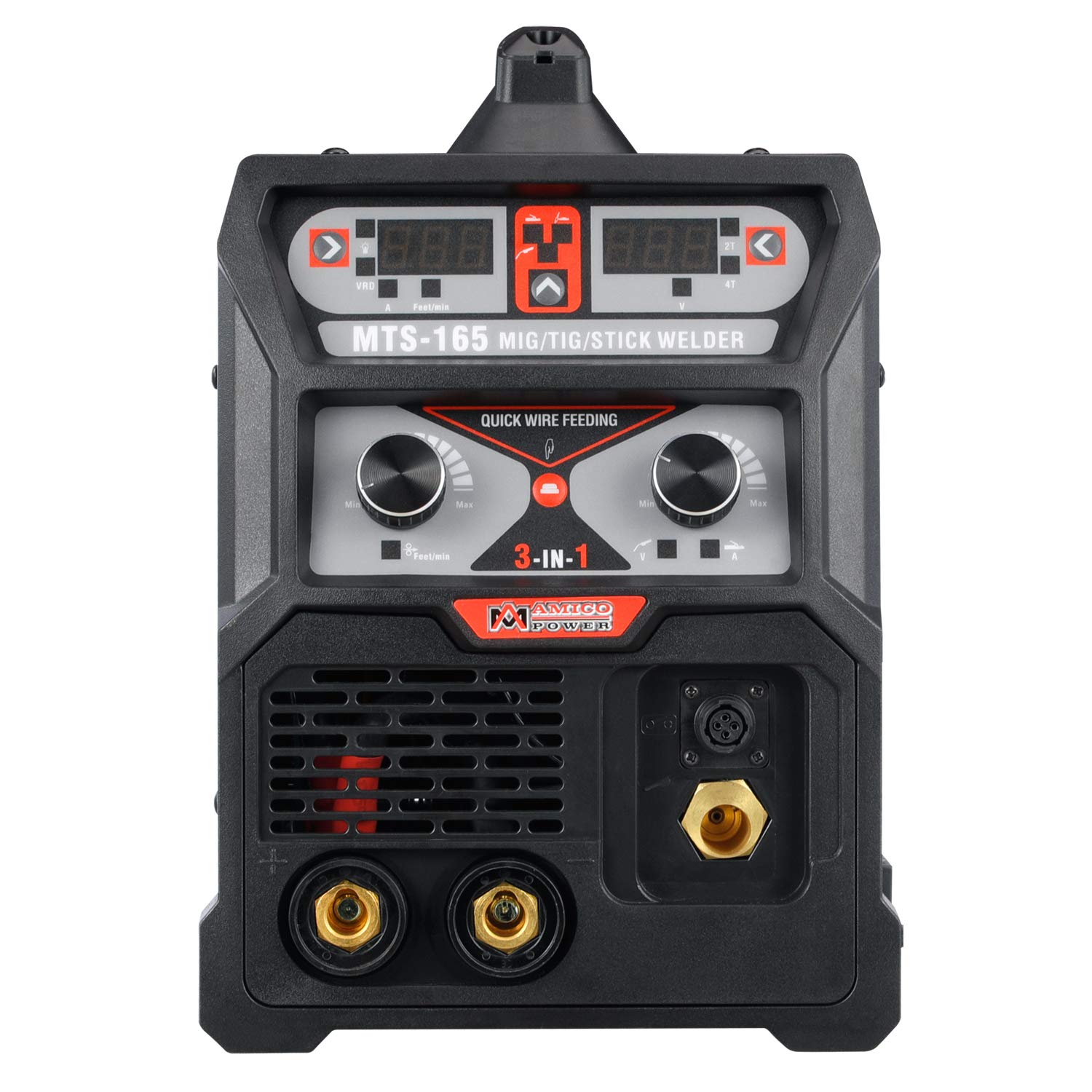 Amico MTS-165, Multi-function 165-Amp MIG/MAG/Flux-cored/Lift-TIG/Stick Arc DC Inverter Welder, Can weld all metals, Spool gun weld aluminum.
