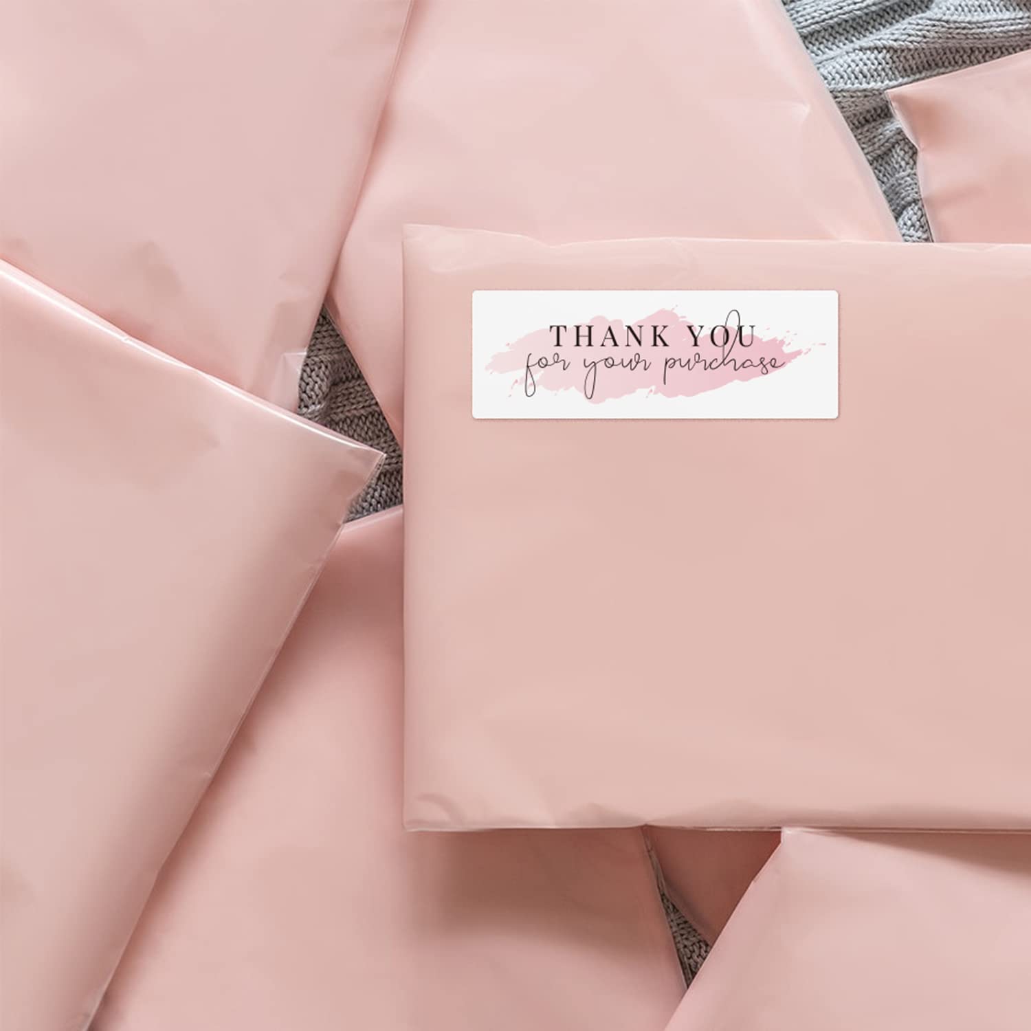 480pcs (1"x 3") Thank You Stickers Pink for Business, Rectangle Labels Online Retailers, Boutiques, Shops to Use on Bags, Boxes and Envelope.