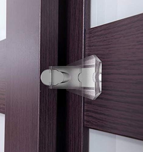 Sliding Door Child Lock - Baby Proof Closets, Glass Door, Windows, 2 Pack, Clear