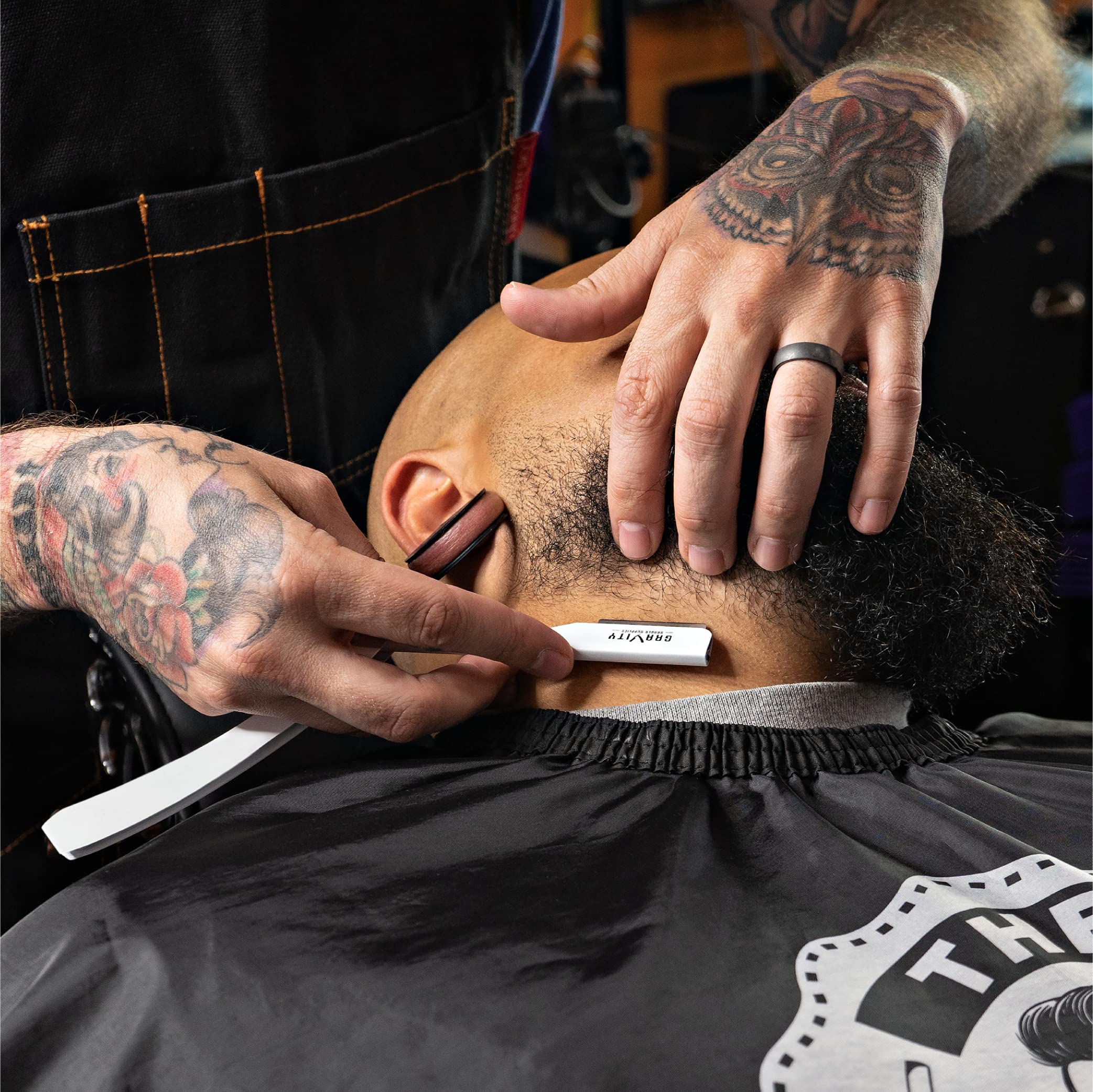 Professional Straight Razor Bundle - Stainless Steel Straight Edge Razor with 20 Gravity Premium Blades ("The OG", Apollo13)
