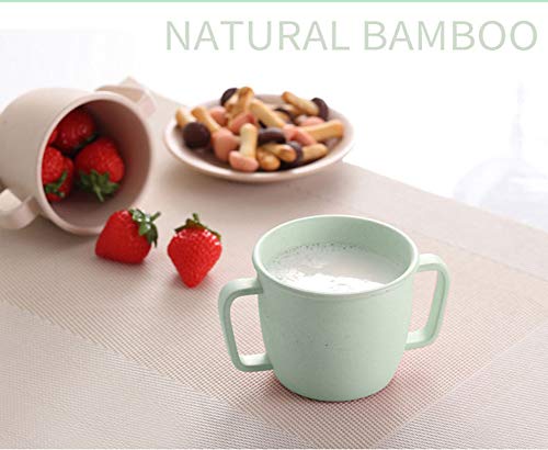 Golandstar Small Size Bamboo Fiber 230ml Adult Children Cups Mugs 4pcs Set Unbreakable Tumbler Mug Cup for Water, Milk, Juice, Tea