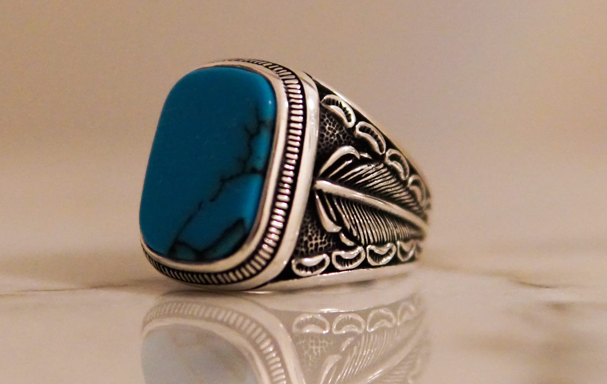 Silver 925k Ring, Handmade Ring, Natural Turquoise Stone,Jewelry Gift For Mens and Womens